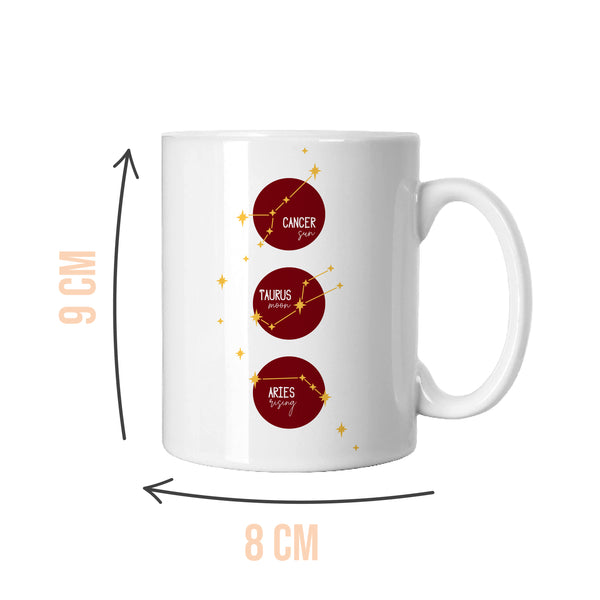 Personalised Burgundy Sun, Moon & Rising Mug – LoveCases