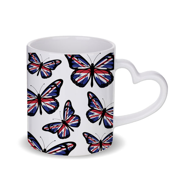 Union Jack Butterfly White Mug – LoveCases