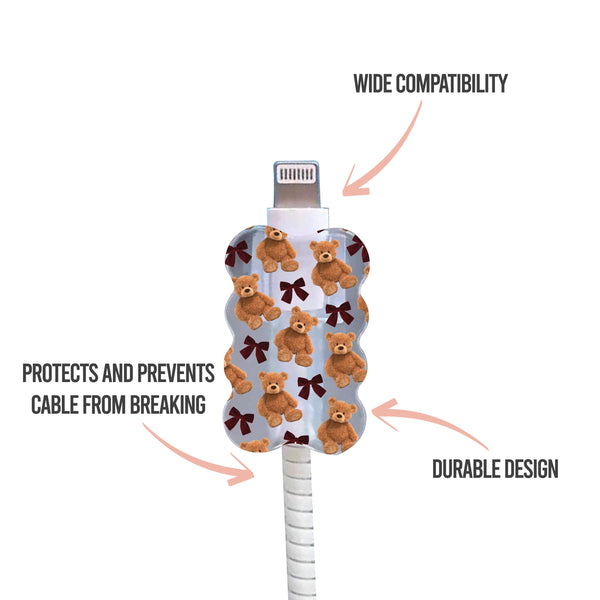 Burgundy Teddy Bears & Bows Cable Protector – LoveCases